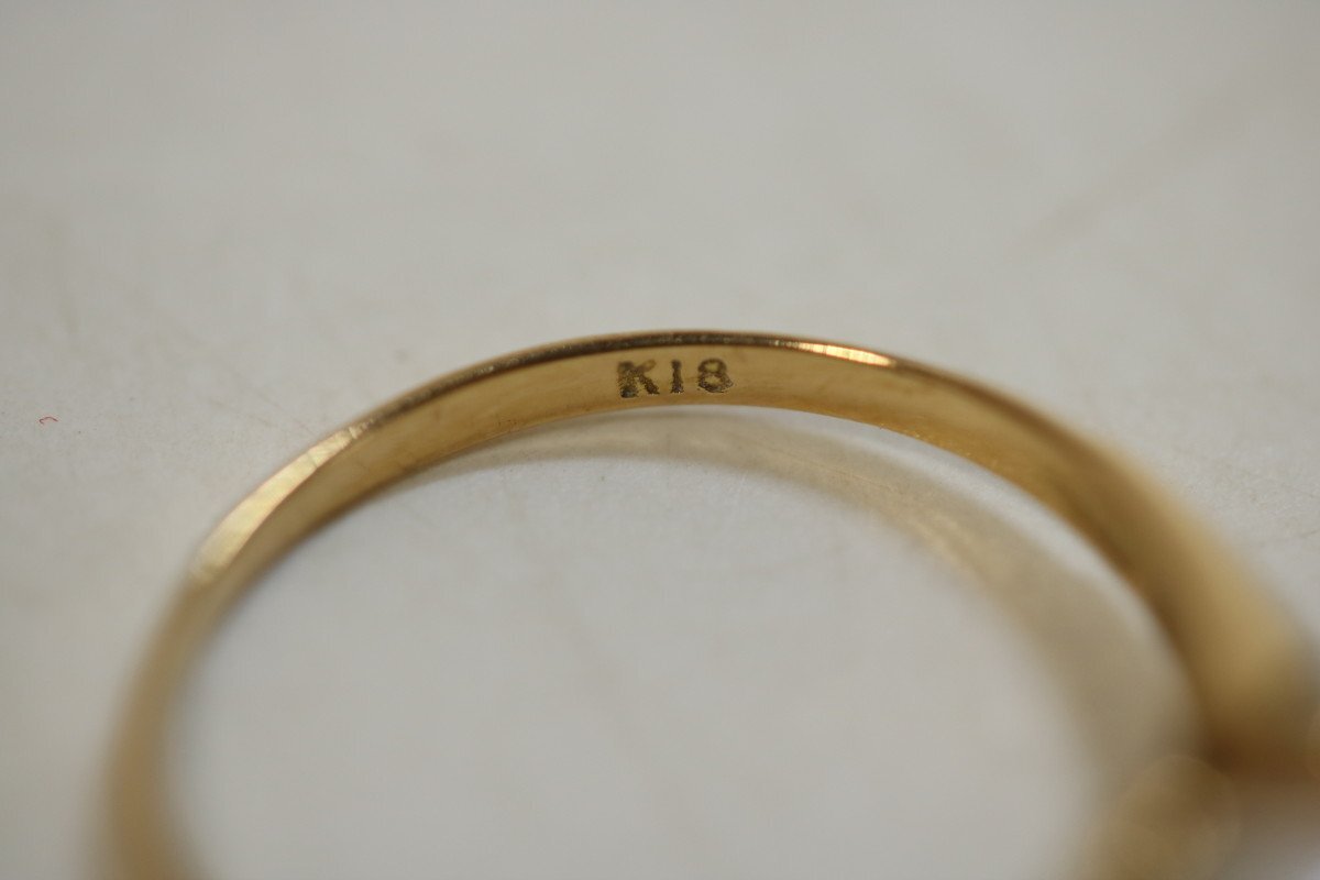 Yahoo!オークション - T059 K18刻印指輪 重さ約2.5g 内径約16.6mm パー...