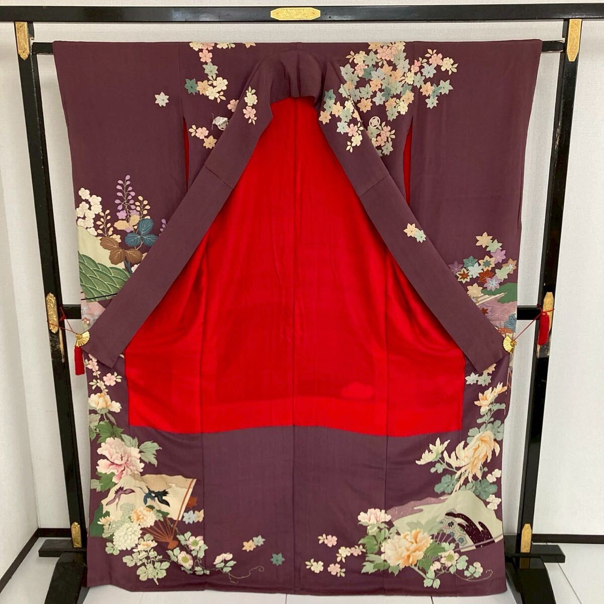 Yahoo!オークション - アンティーク振袖 正絹 錦紗縮緬 時代感 色味の...