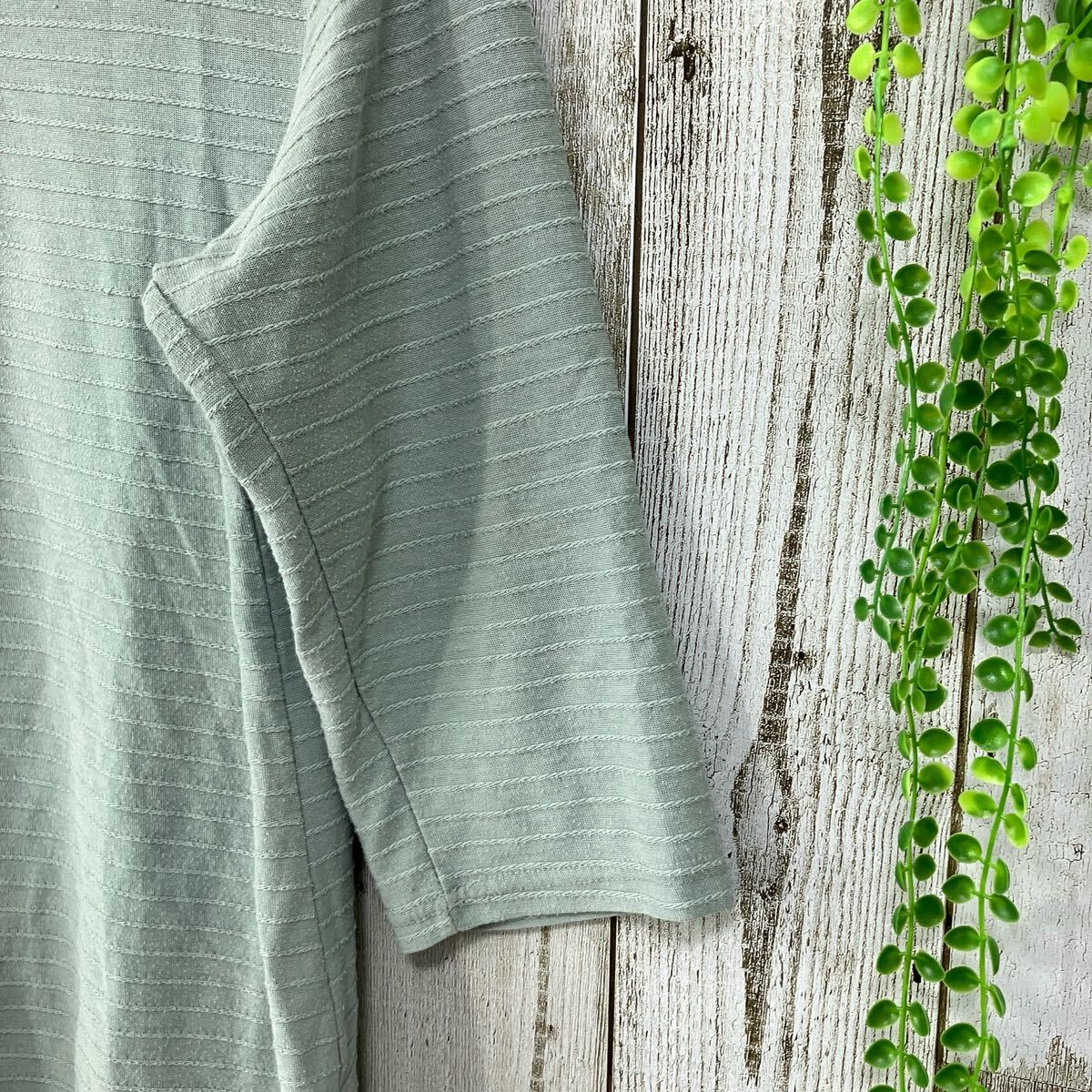 Yahoo!オークション - innoce カットソー ポロシャツ 七分袖 グリーン...