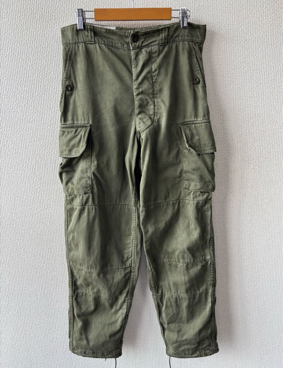 Yahoo!オークション - 60s フランス軍 M64 カーゴ パンツ 76C ビンテー...
