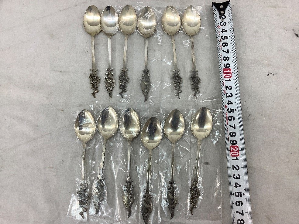 Yahoo!オークション - 岩田屋 銀製コーヒースプーン/梅/雉/シルバー く...