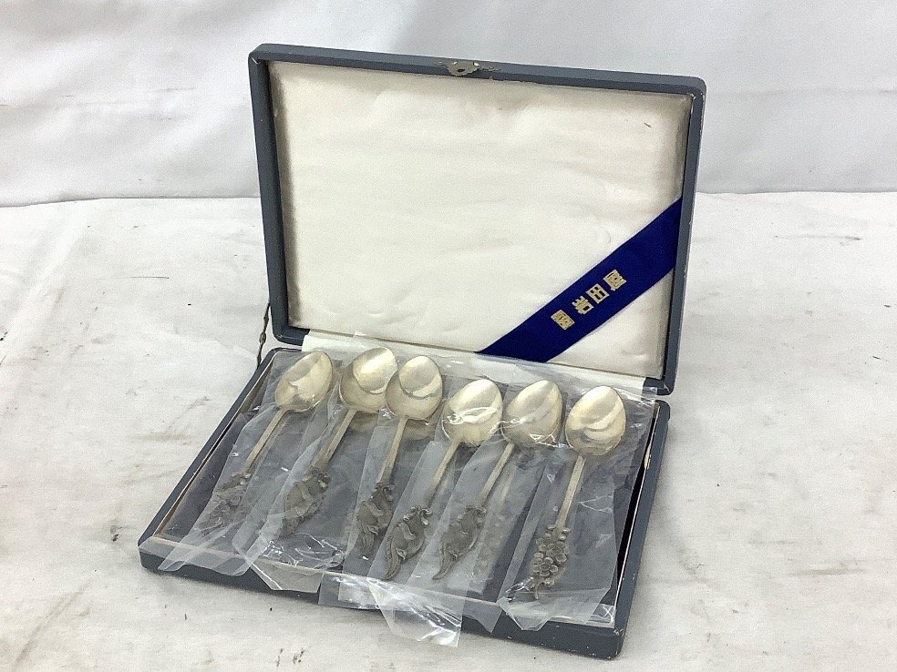 岩田屋 銀製コーヒースプーン/梅/雉/シルバー くすみあり 総重量206g/ACB(中古)のオークション落札情報