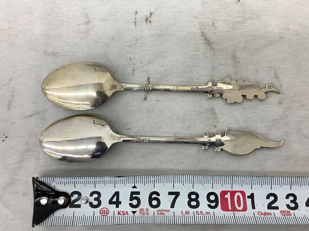 岩田屋 銀製コーヒースプーン/梅/雉/シルバー くすみあり 総重量206g/ACB(中古)のオークション落札情報