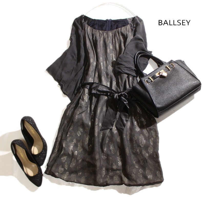 ボールジー Ballsey トゥモローランド 夏 ラメ 柄 シルクシフォン フォーマル ワンピース ドレス 9号 38 グレー サテンベルト 綺麗め(Mサイズ)｜売買されたオークション情報 ...