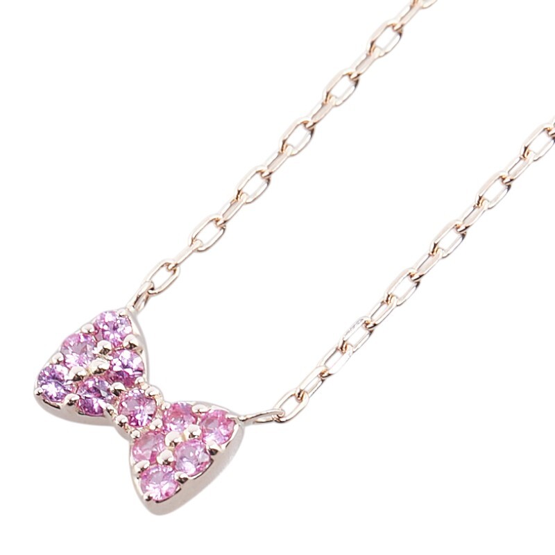 Yahoo!オークション - K10PG ピンクゴールド ピンクサファイア リボン ...