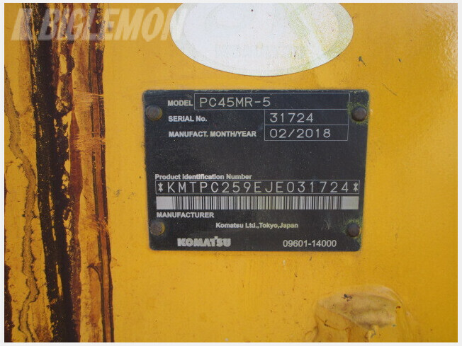 Yahoo!オークション - ミニ油圧ショベル(ミニユンボ) コマツ PC45MR-5 ...