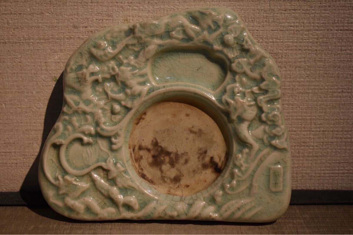 Yahoo!オークション - 【GE】Z645【コレクター所蔵品】時代 青白磁陶硯...