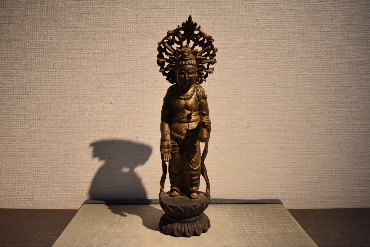 Yahoo!オークション - 【GE】Y1082【コレクター所蔵品】時代 木彫観音...