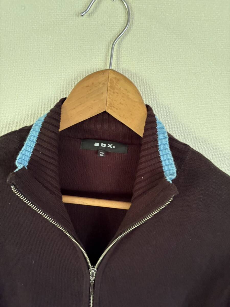 Yahoo!オークション - abxジップアップ半袖コットンニット 2