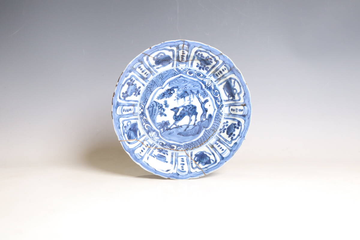 中国美術 青花松下鹿紋盤 南京古染付皿（C736）｜代購幫