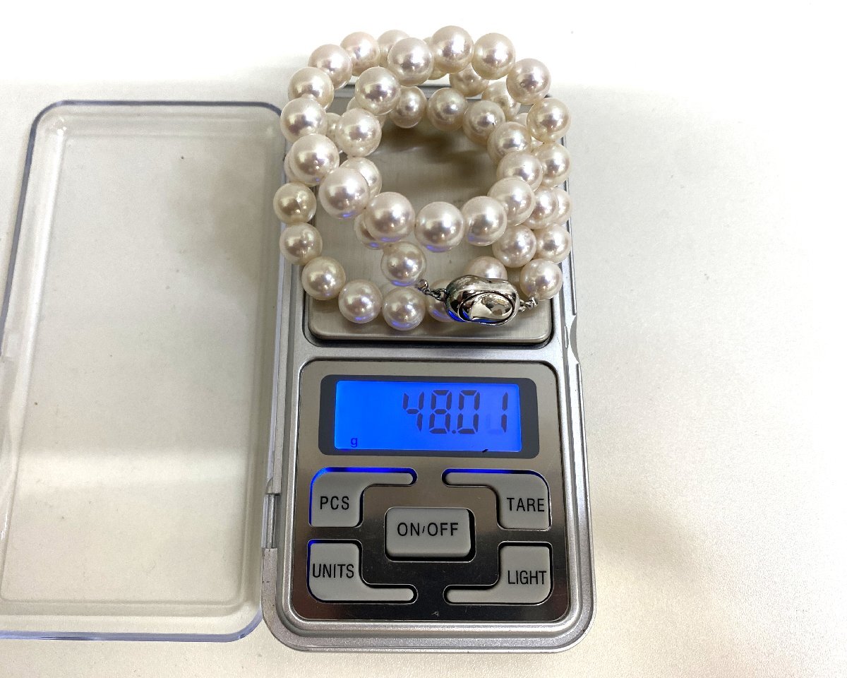 Yahoo!オークション - アコヤ真珠 ネックレス ピアス K14WG SV925 8.5...