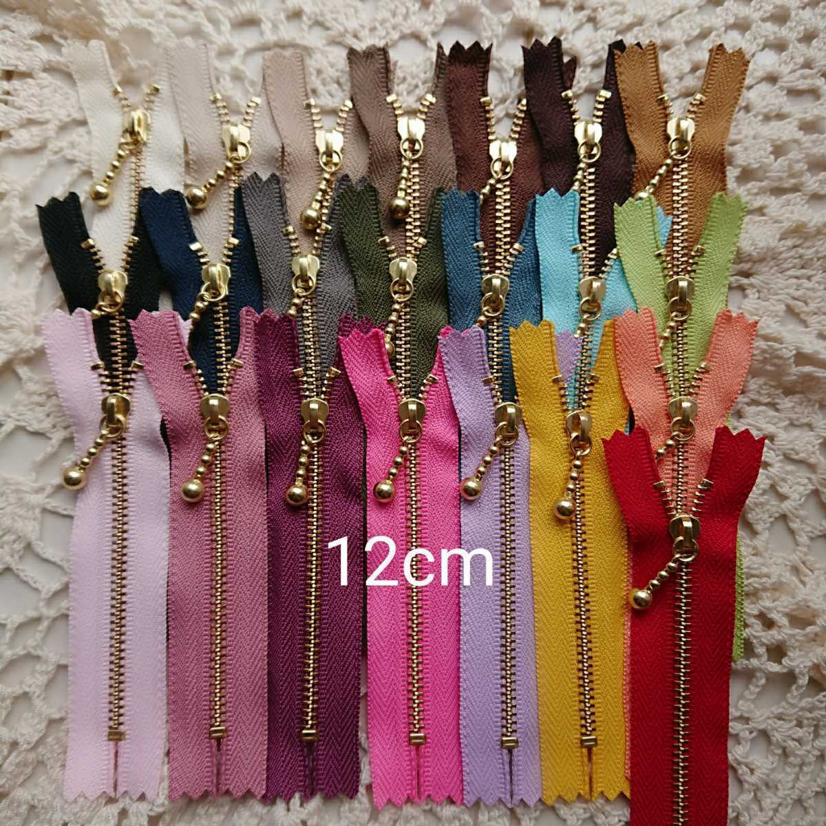 Yahoo!オークション - 単品 YKK 12cm 10本 玉付き ゴールド 金具ファス...