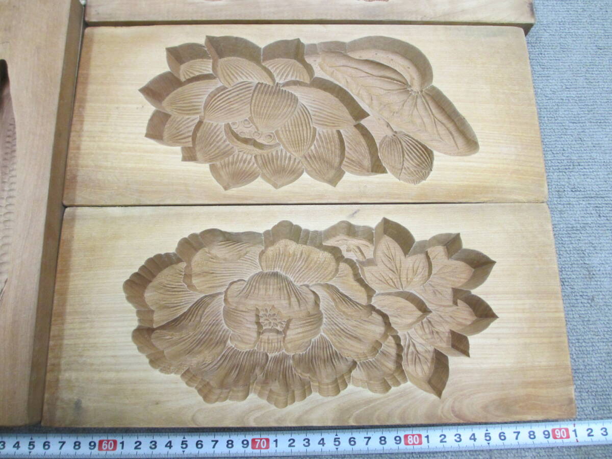 Yahoo!オークション - K197【5-18】 和菓子 落雁 木製 菓子型 まとめて...