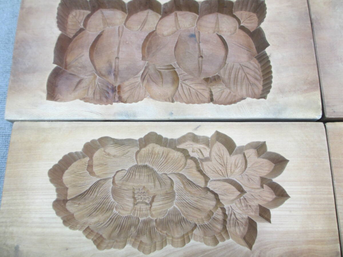 Yahoo!オークション - K197【5-18】 和菓子 落雁 木製 菓子型 まとめて...