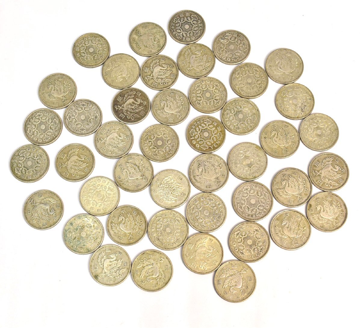 Yahoo!オークション - (1-14284)計98点 100円 銀貨 総重量468g 鳳凰 稲...
