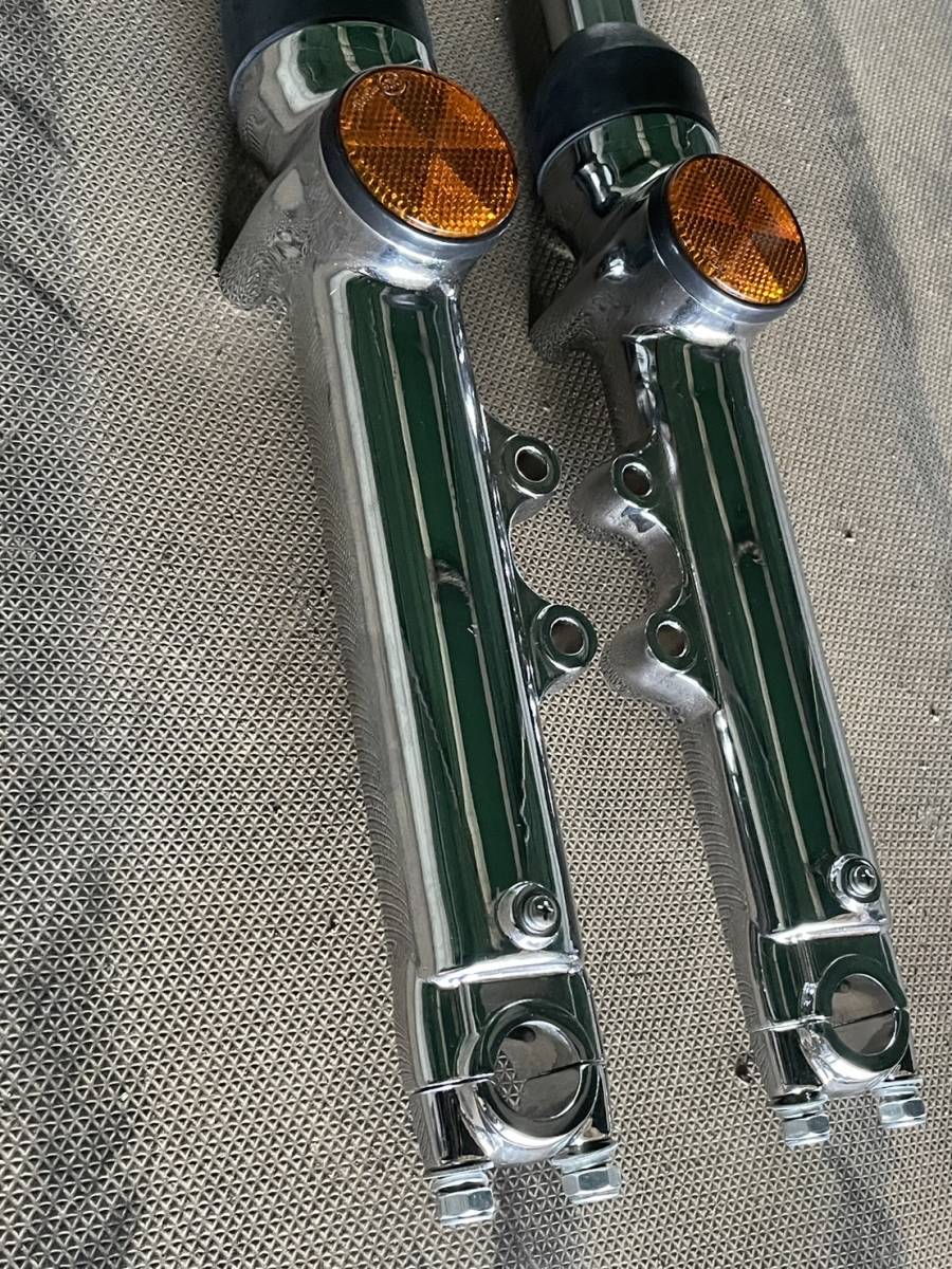 Yahoo!オークション - z2z1 フロントフォーク メッキ 左右 セット ダブ...