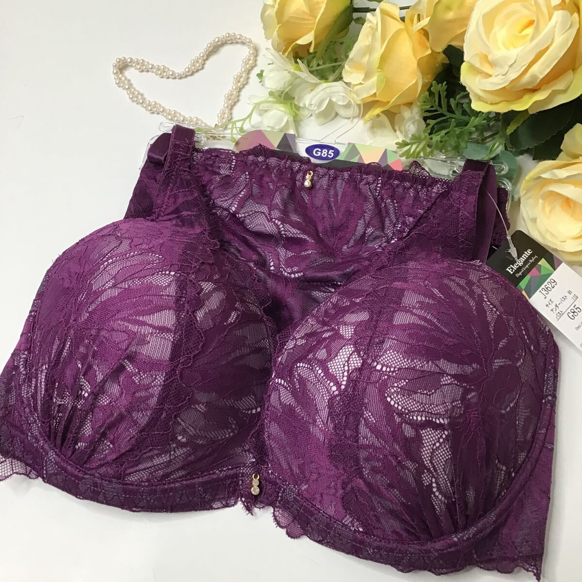 Yahoo!オークション - G85 LL ブラジャー&パンティ フリージア 1