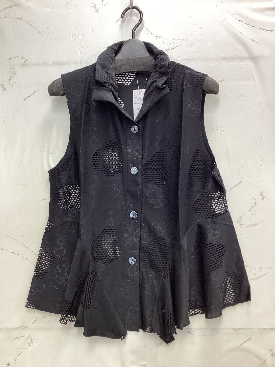 Yahoo!オークション - [S980] ペプラム全開ベスト [M-L/黒] カットレー...