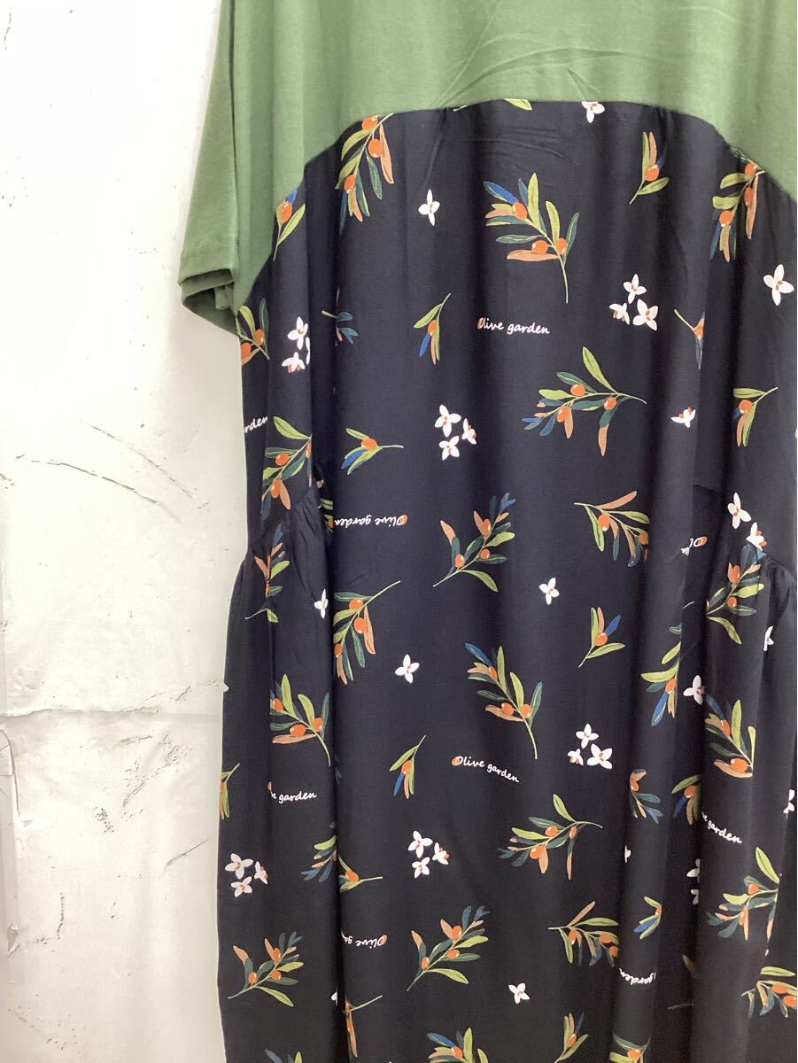 Yahoo!オークション - [T33] HWワンピ [MーL/緑×黒地柄] ひんやり接触...