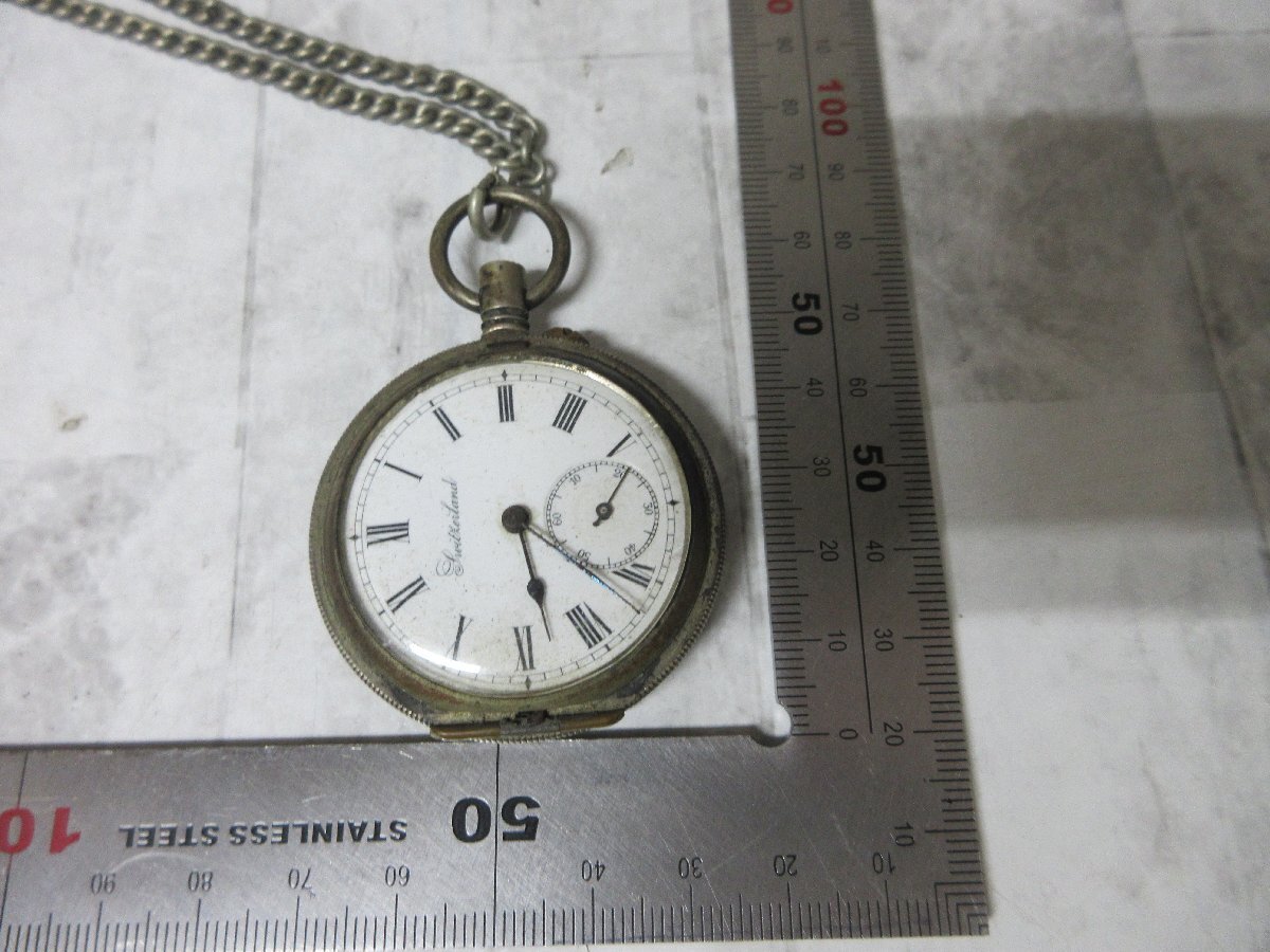 Yahoo!オークション - a4 Switzerland スモセコ 手巻き 懐中時計 SV 80...