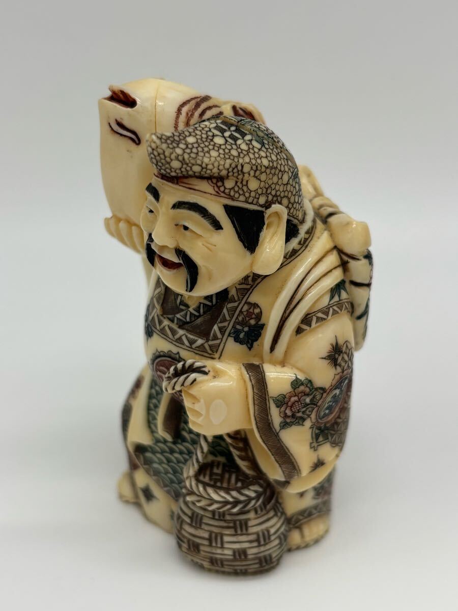 Yahoo!オークション - 古美術 七福神 時代物 象牙風 103.5g 置物 天然...