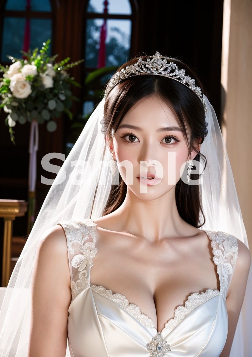 Yahoo!オークション - 高画質 美女 AI ポスター ウエディングドレス A4...