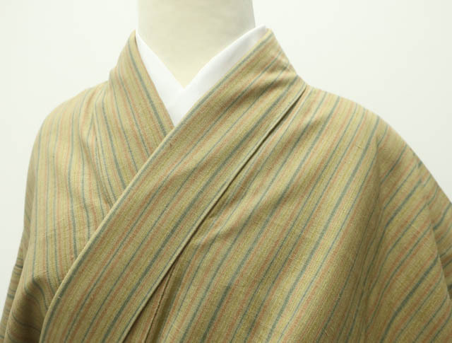 Yahoo!オークション - 《京都一輝堂》【着物】 紬 縦縞模様 身丈約161c...