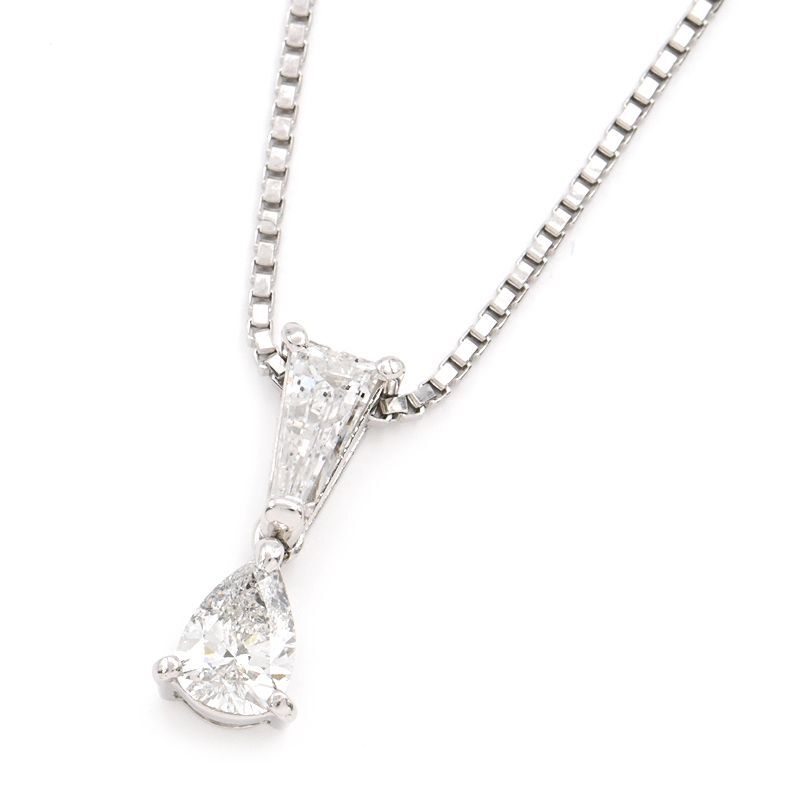 Yahoo!オークション - 合計0.692ct天然ダイヤモンドネックレス Pt900 P...