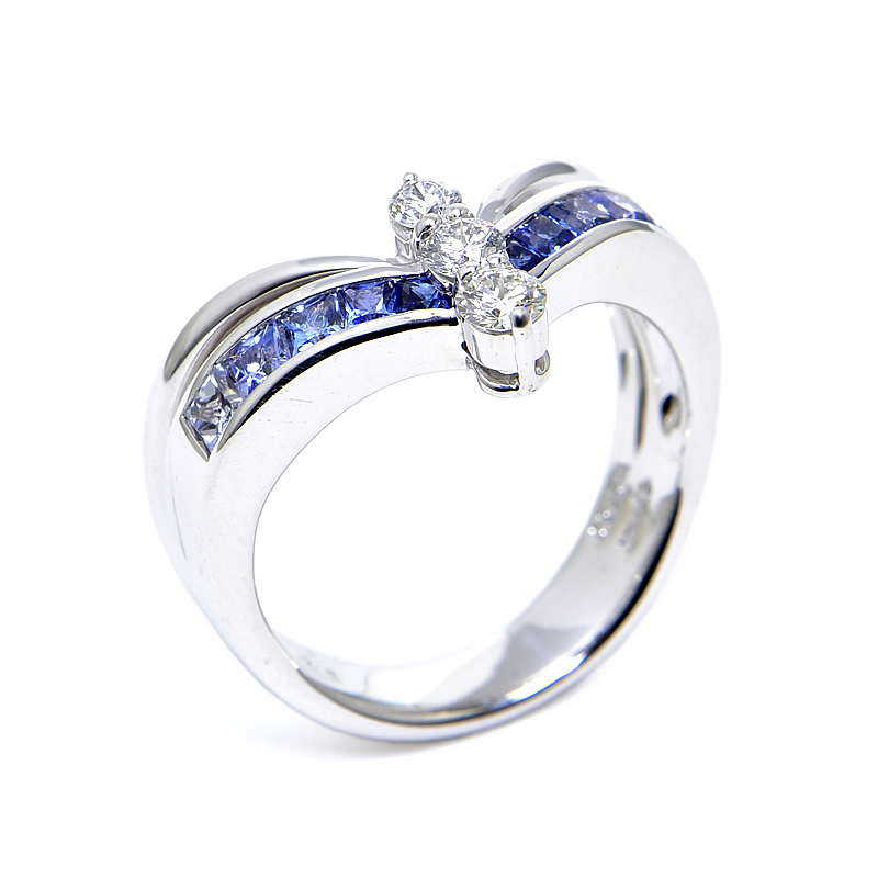 Yahoo!オークション - ジュネ 0.73ct天然サファイアリング 13号 K18WG ...