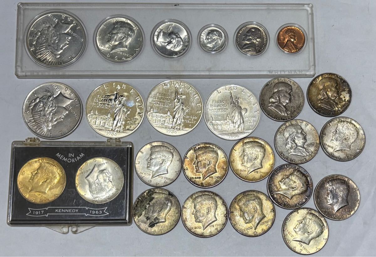 Yahoo!オークション - アメリカ コイン 銀貨 まとめ 裸の物総重量 265g...