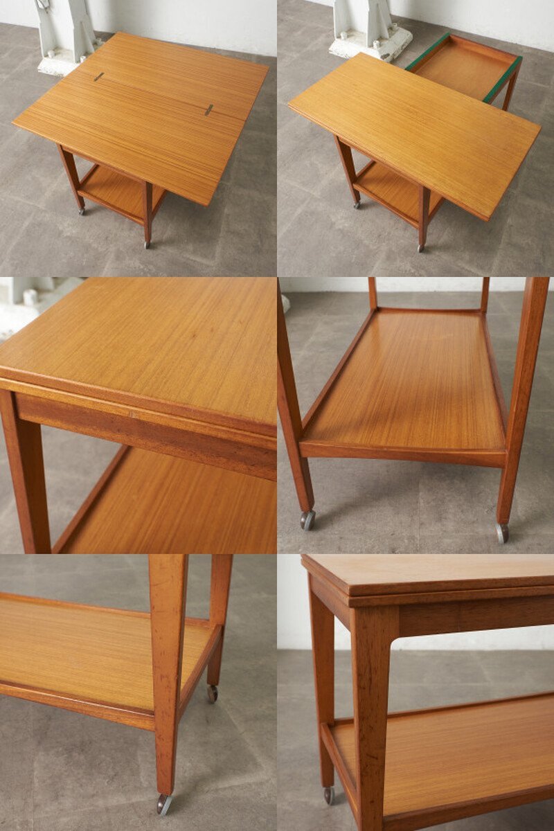 Yahoo!オークション - IZ88585F 英国 ヴィンテージ ティー トロリー 拡...