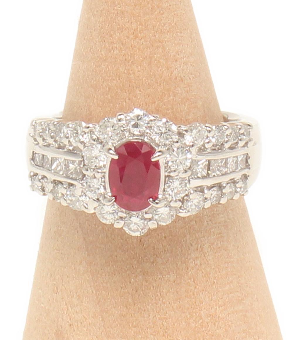 Yahoo!オークション - 美品 リング 指輪 Pt900 ルビー 0.79ct ダイヤ 1...