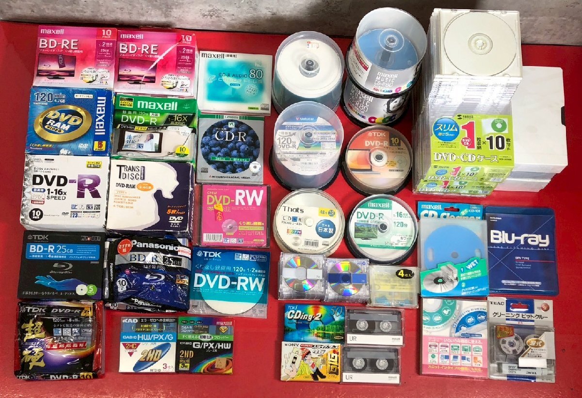 Yahoo!オークション - 1円～ 未使用 BD-RE BD-R DVD-R CD-R VHS カセッ...