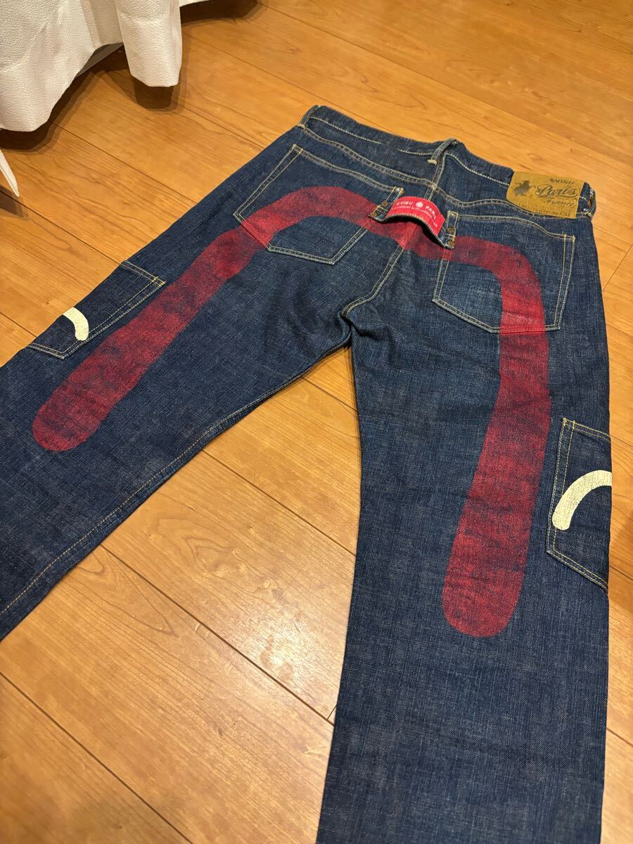 Yahoo!オークション - エヴィス EVISU PARIS lot.1461 大黒 レッド 36x...