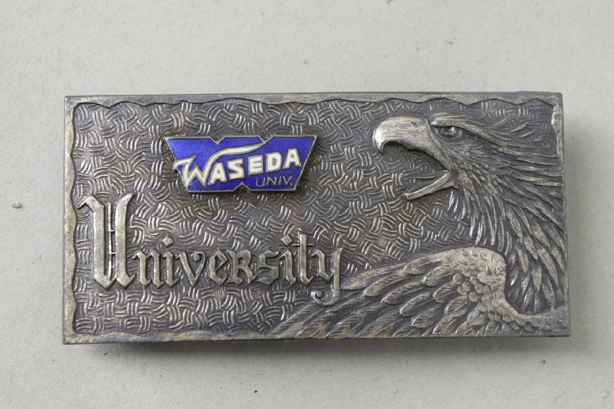 Yahoo!オークション - WASEDA UNIVERSITY ベルトバックル 幅8.3cm 早稲...