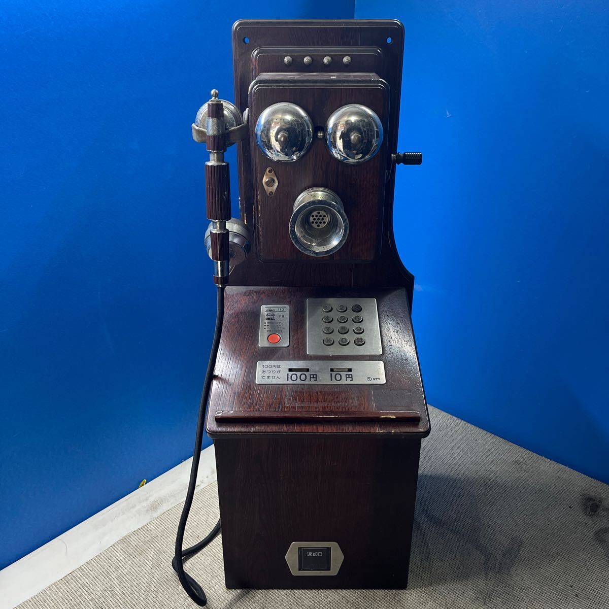 Yahoo!オークション - クラシックピンクTEL P88-0181-1 公衆電話 木製 ...