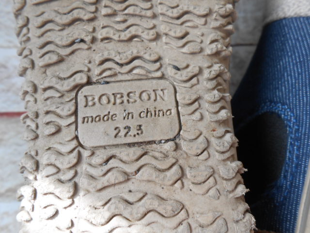 Yahoo!オークション - ZSK07 22.5㎝ ボブソン/BOBSON デニム風スニーカ...