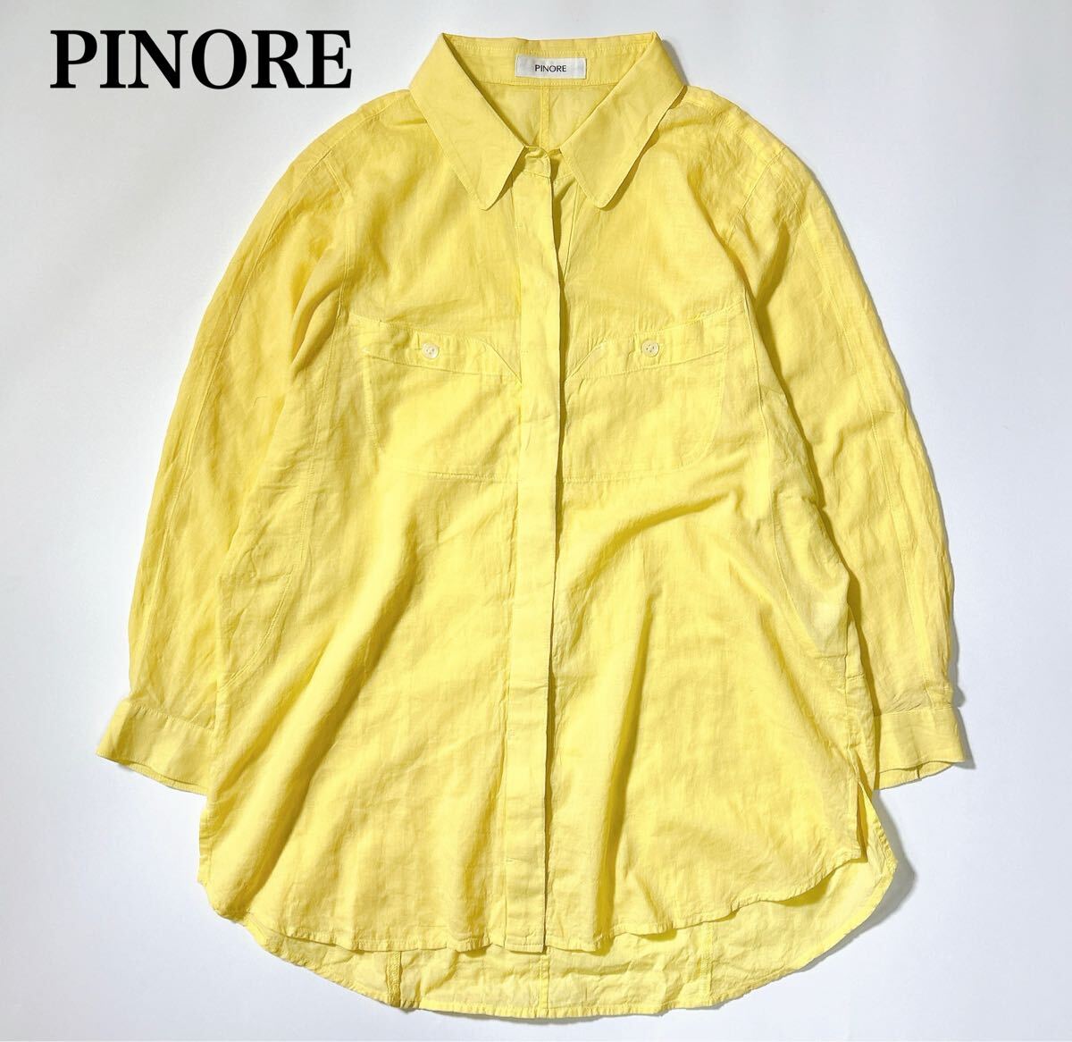 Yahoo!オークション - PINORE ピノーレ コットンシャツ ブラウス 薄手 ...