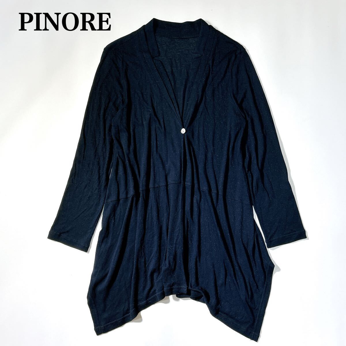 Yahoo!オークション - PINORE ピノーレ ロングニットカーディガン 40 L...