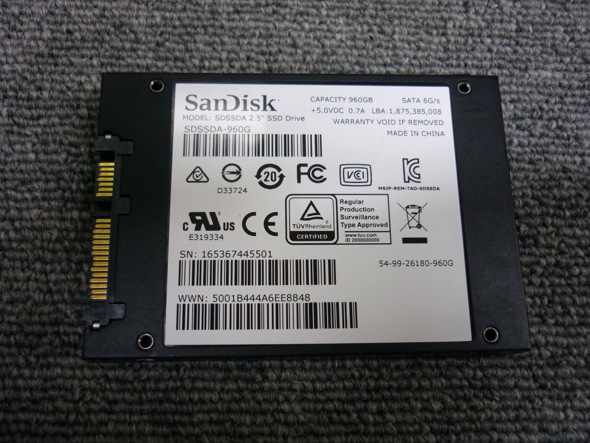 Yahoo!オークション - SanDisk SSD SDSSDA-960G 960GB 中古品 クリッ...