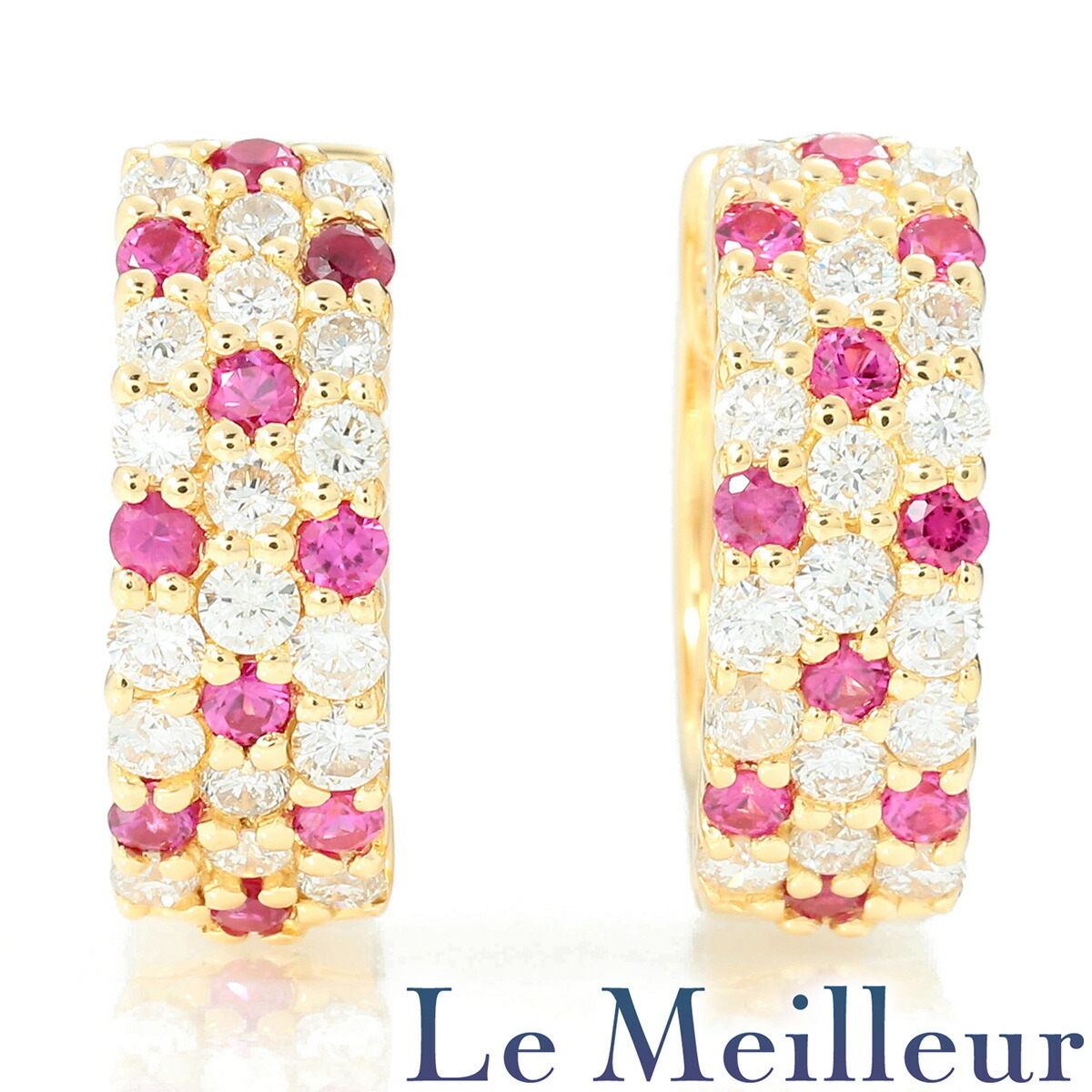 Yahoo!オークション - ピアス ルビー 0.36ct ダイヤモンド 0.7ct K18 ...