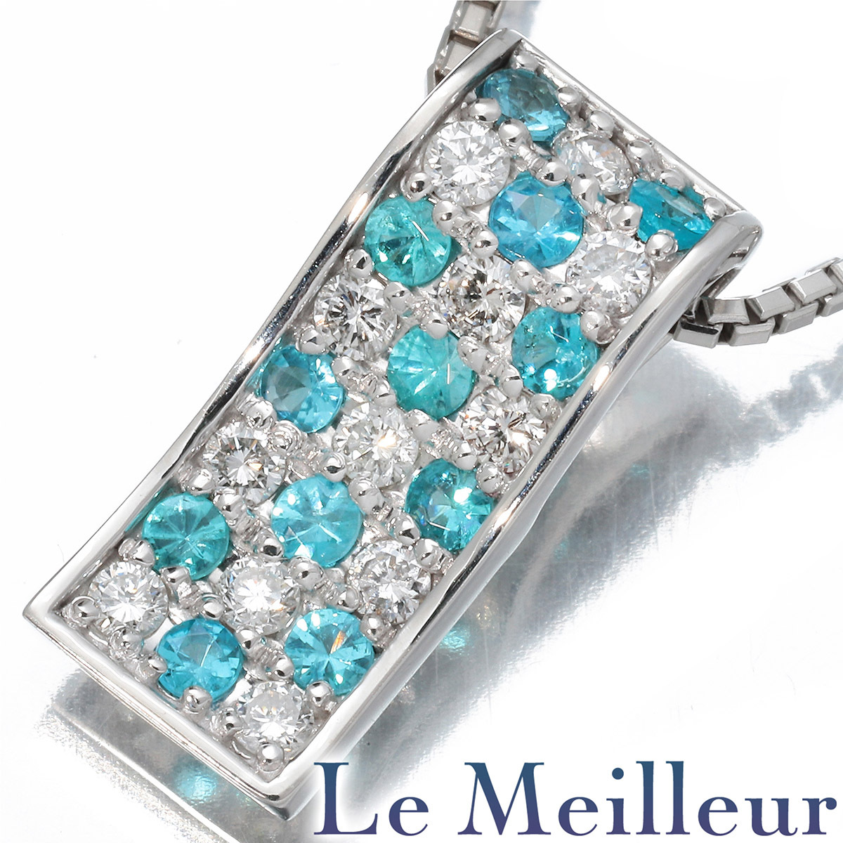 Yahoo!オークション - ネックレス パライバトルマリン 0.23ct ダイヤモ...