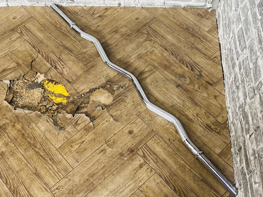 Yahoo!オークション - 無メーカー EZバー 全長120cm 筋トレ/トレーニン...