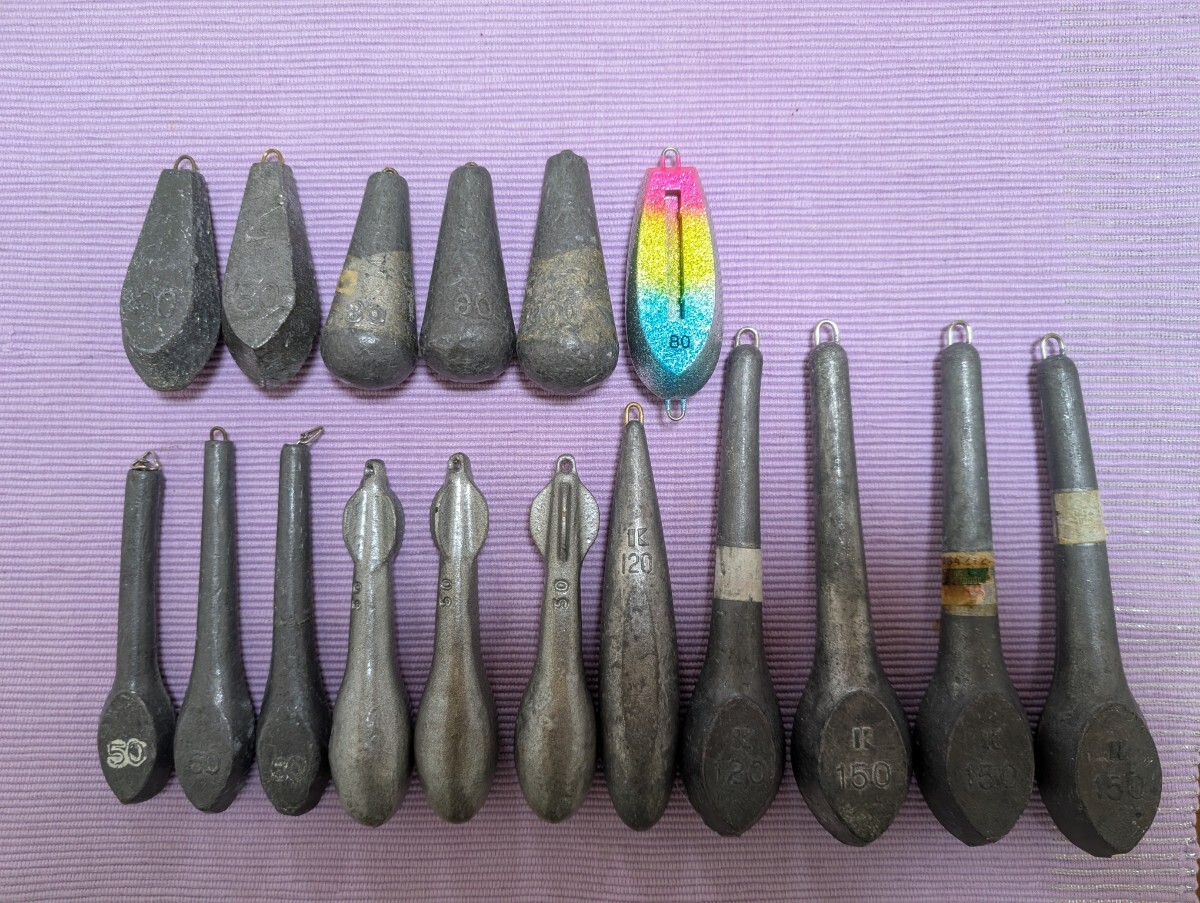 Yahoo!オークション - おもり50号〜150号の混合詰め合わせ5.9kg