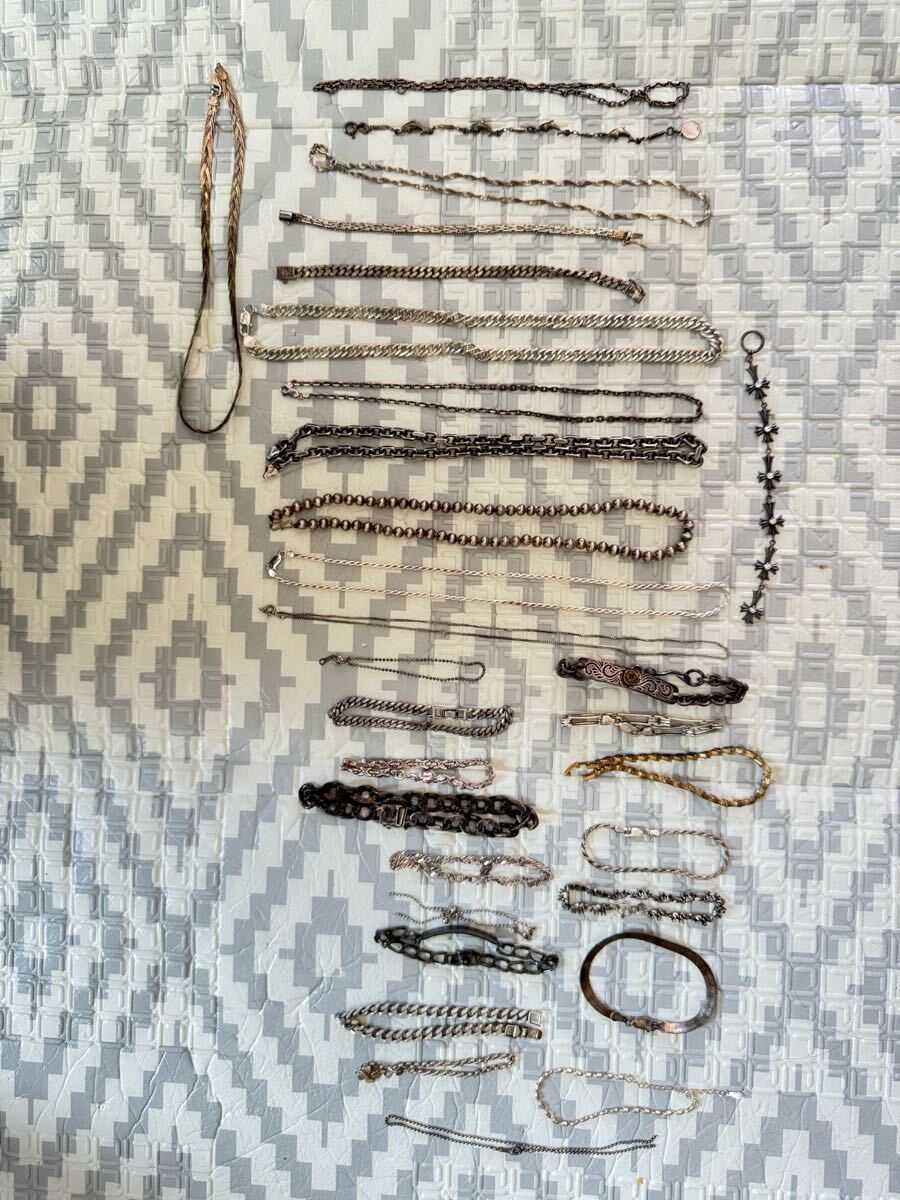 Yahoo!オークション - 925 銀 ブレスレット ネックレス 30本 427g