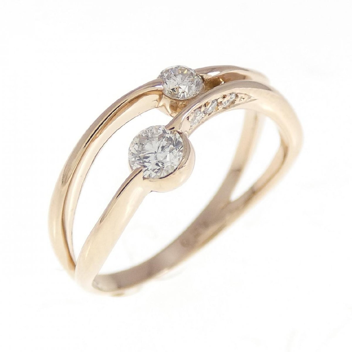 Yahoo!オークション - K18PG ダイヤモンド リング 0.21CT