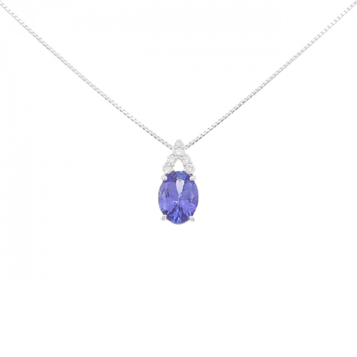 Yahoo!オークション - K18WG タンザナイト ネックレス 1.21CT