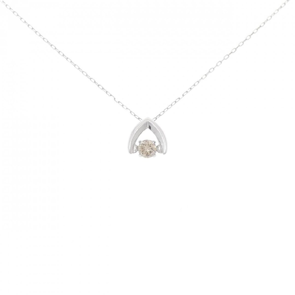 Yahoo!オークション - K18WG ダイヤモンド ネックレス 0.10CT