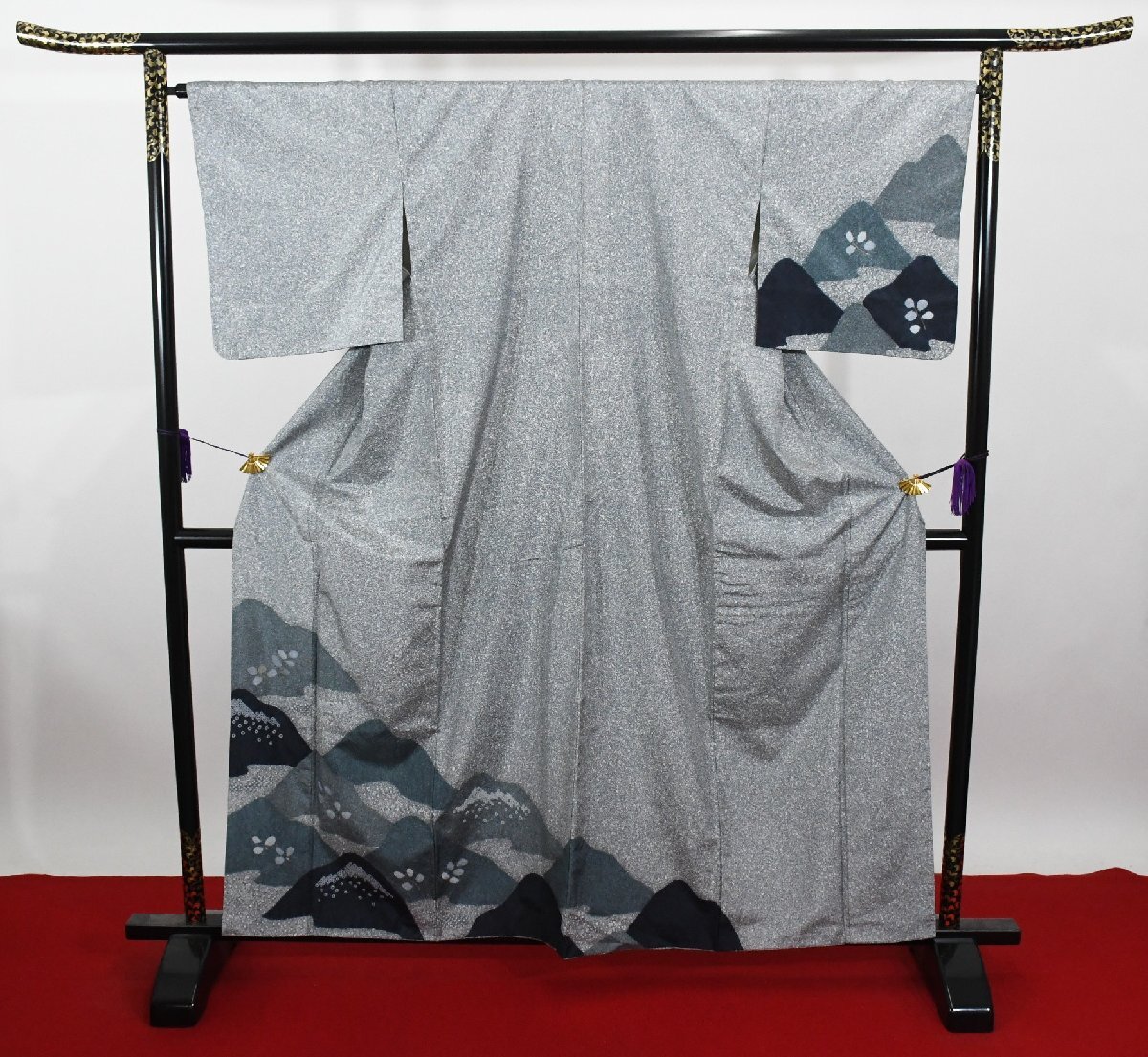 Yahoo!オークション - 紬 つむぎ しぼり 附下訪問着 身丈154cm 裄丈66c...