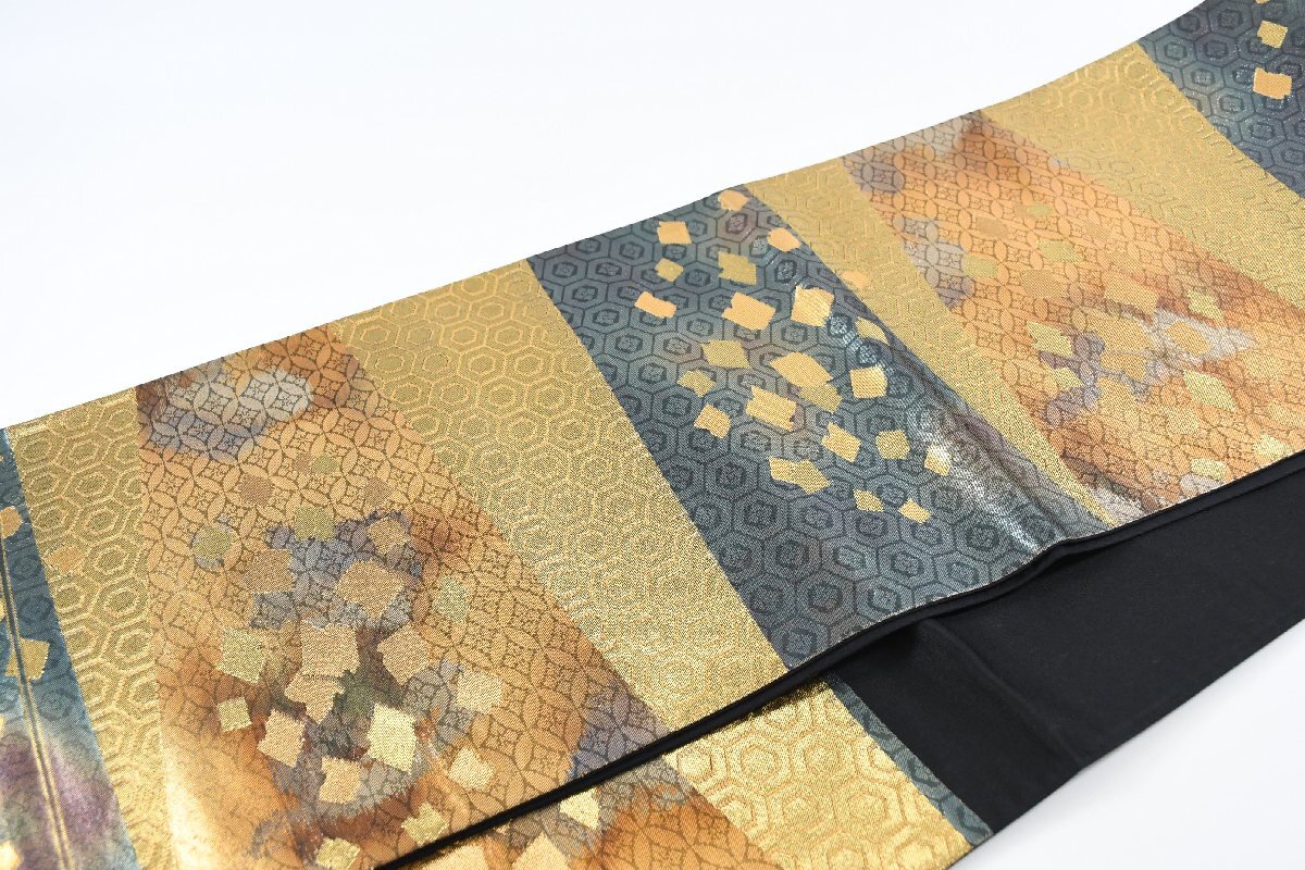 Yahoo!オークション - 袋名古屋帯 六通柄 縞模様 ふるさと 帯丈406cm ...